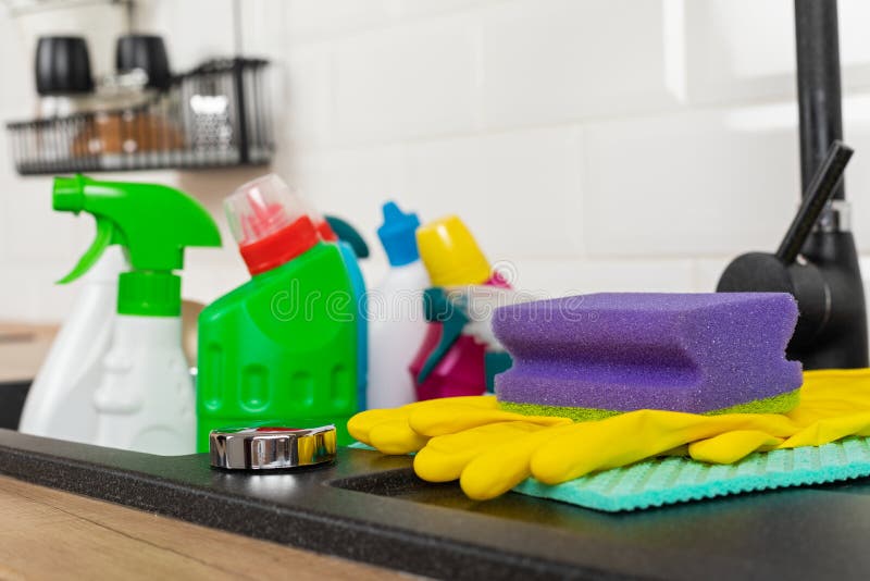 Cleaning items stock image. Image of dirty, house, disinfectant - 203437713