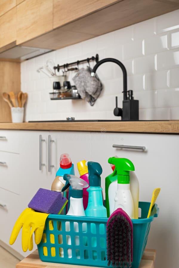 Cleaning items stock image. Image of plastic, equipment - 204905557