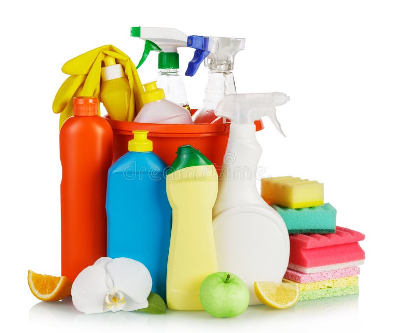 Cleaning items set stock image. Image of house, green - 53965483