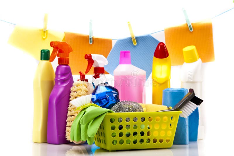 Cleaning items large set stock photo. Image of container - 27731172