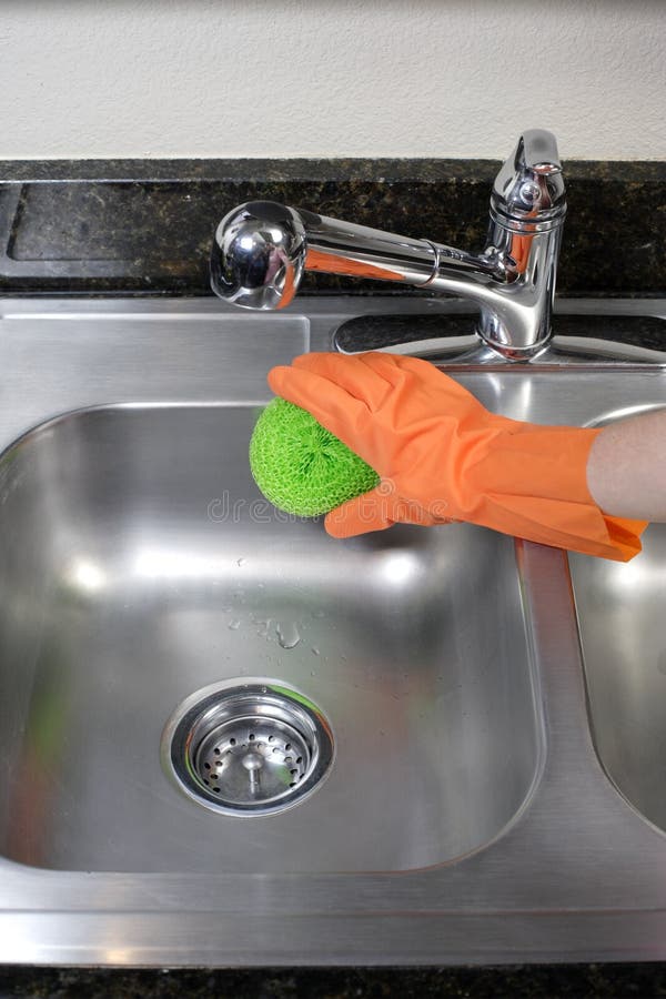Cleaning Kitchen Sink stock image. Image of clean, equipment - 4829233