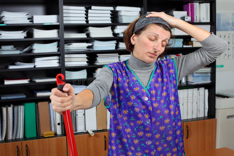 Cleaning lady stock image. Image of holding, middle, lady - 18481503