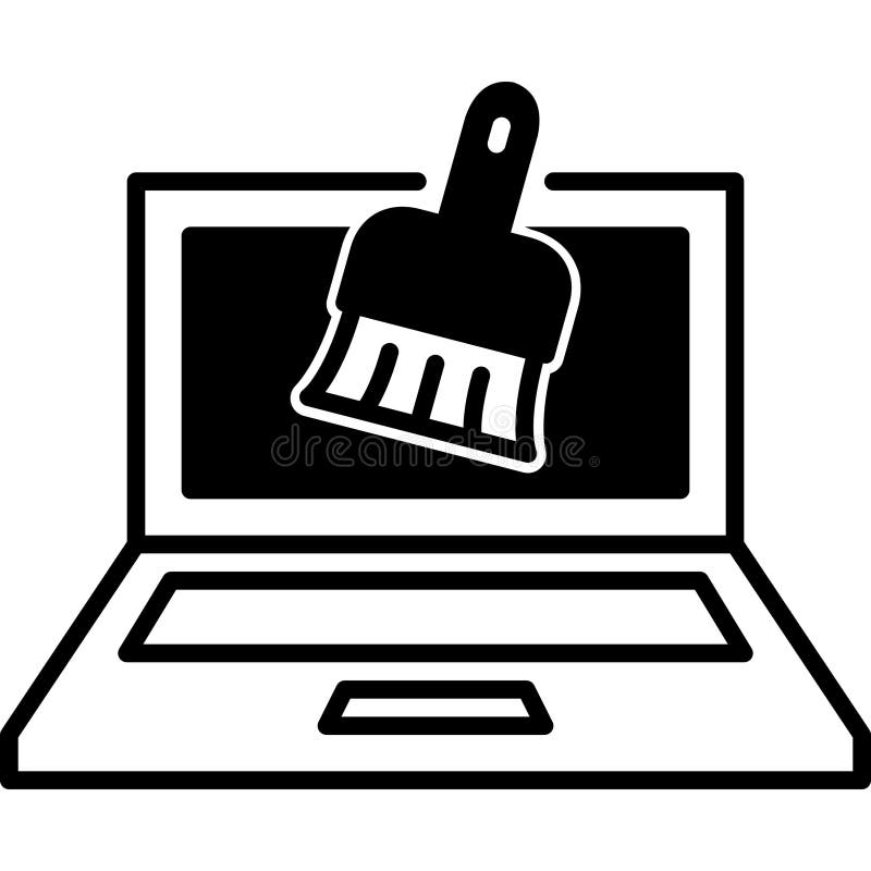 Cleaning Laptop stock vector. Illustration of logo, circle - 360616101