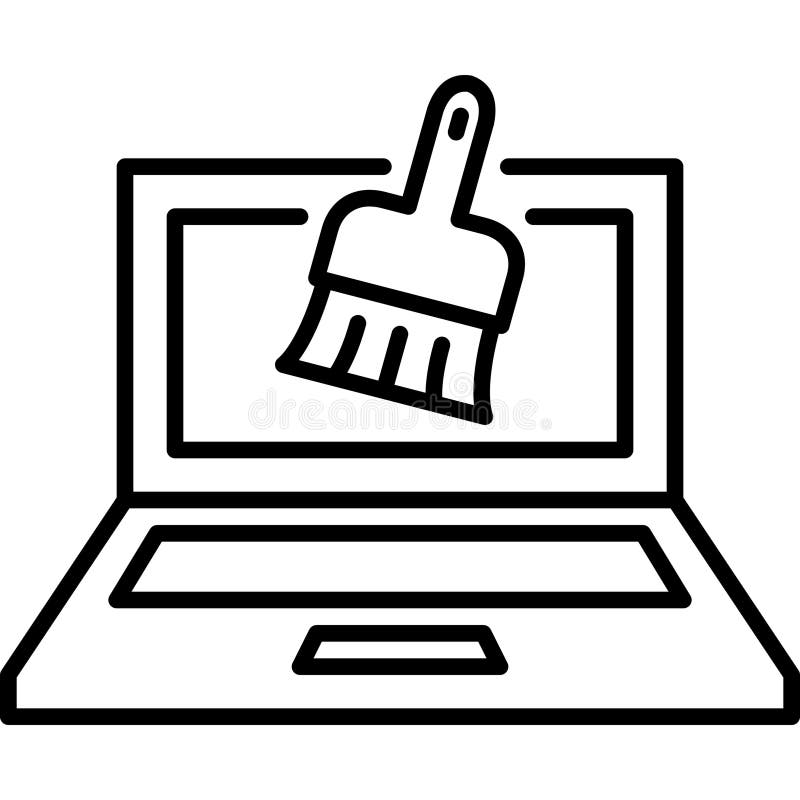 Cleaning Laptop stock vector. Illustration of logo, text - 360621504