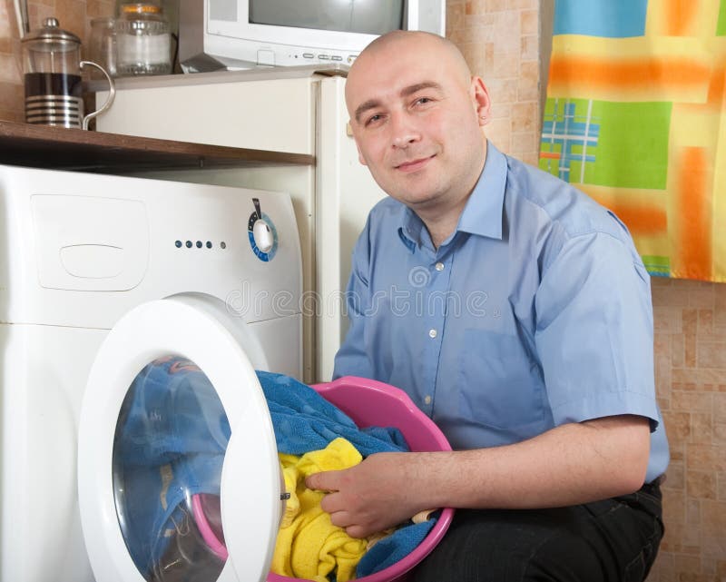 Cleaning and Laundry stock image. Image of mimale, washer - 18794777