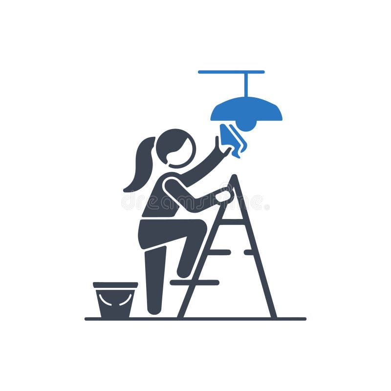 Cleaning Light with Bucket Icon Stock Vector - Illustration of ...