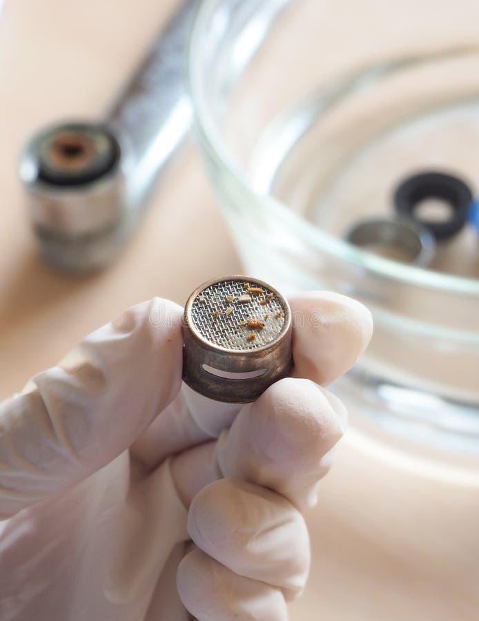 Cleaning of Limescale on the Filter of the Crane at Home Using a ...