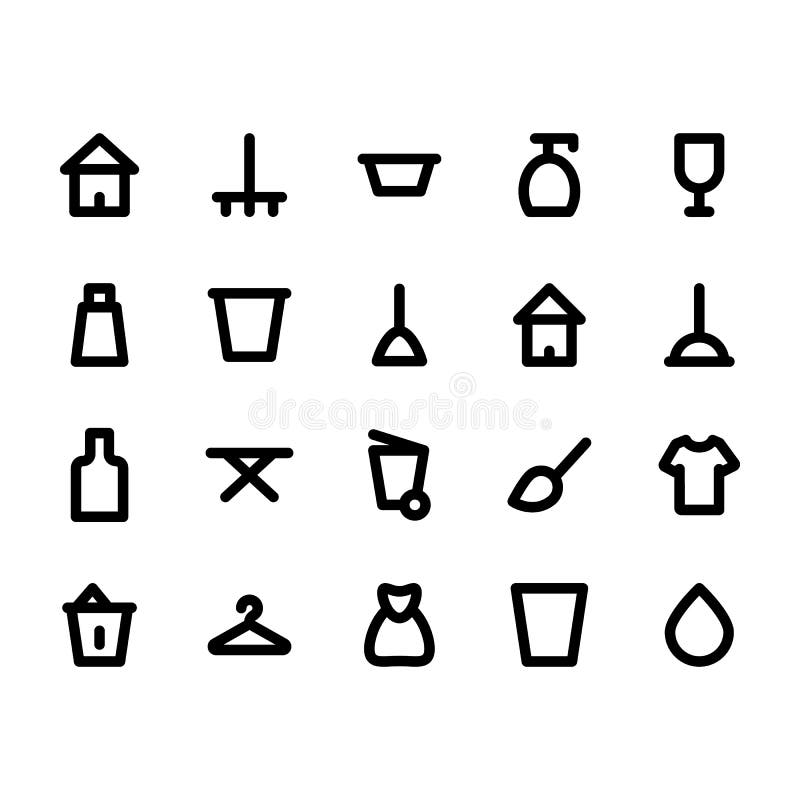 Cleaning Line Icons 2 stock illustration. Illustration of shampoo ...