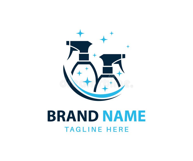 Cleaning Logo Design Template. Cleaning Service Logo Design with Spray ...