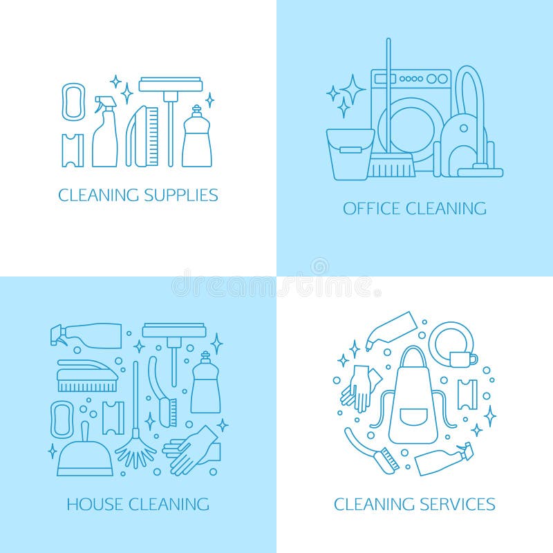 Cleaning logo elements. stock vector. Illustration of home - 76614830