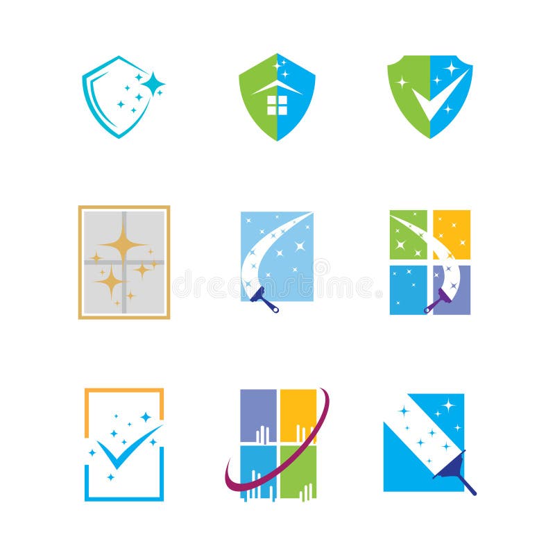 Cleaning Logo Vector Template Symbol Design Stock Vector - Illustration ...