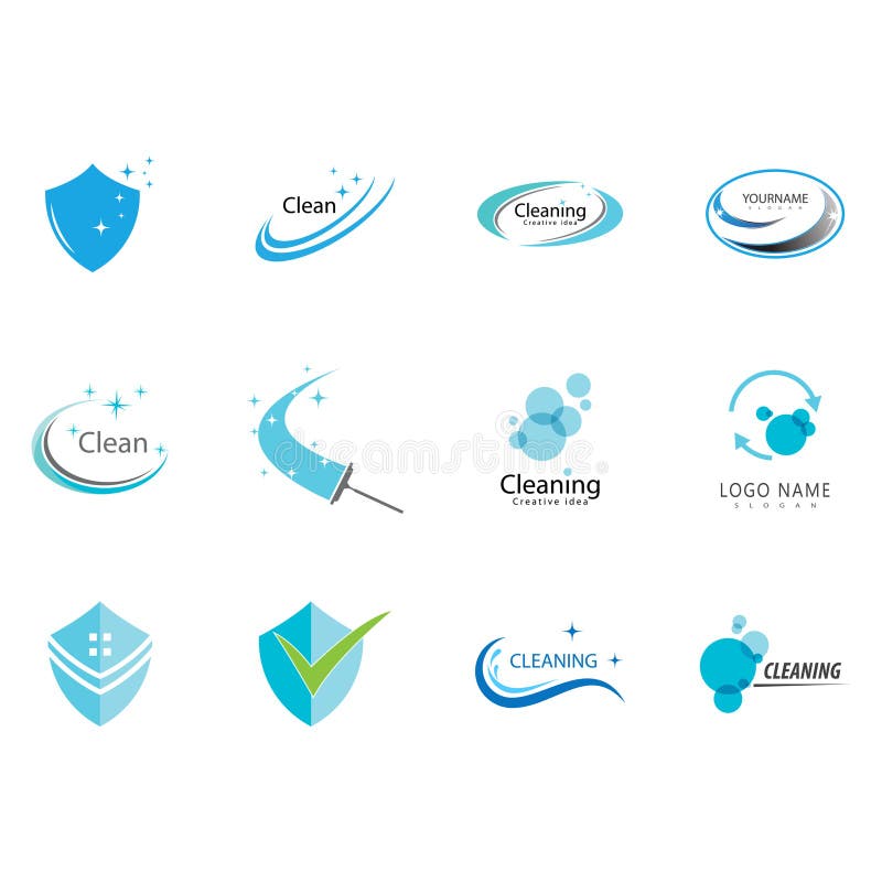 Cleaning Logo Vector Template Symbol Design Stock Vector - Illustration ...