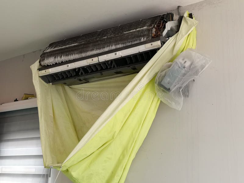 Cleaning and Maintenance Air Conditioner at Home Stock Photo - Image of ...