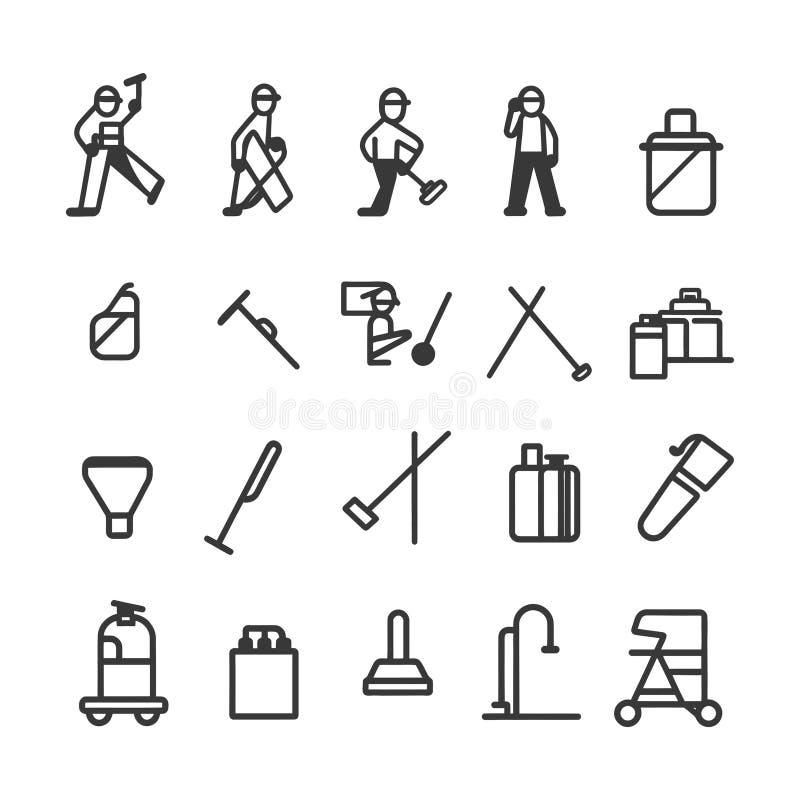 Collection of Cleaning Service Icons: Diverse Tools and Equipment for ...