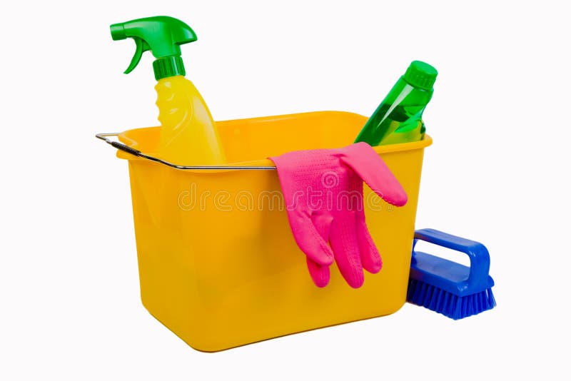 Cleaning materials stock image. Image of chemicals, brush - 6955101