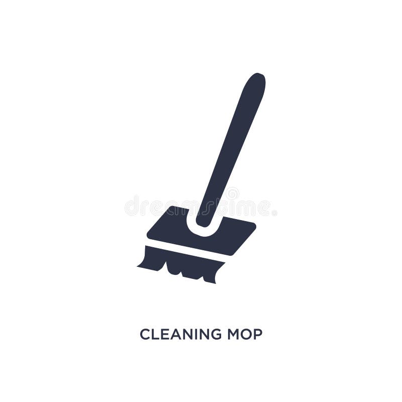 Cleaning Mop Icon on White Background. Simple Element Illustration from ...