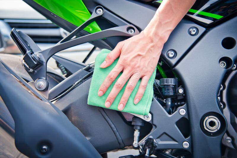 Cleaning motorcycle stock photo. Image of clean, care - 101774786