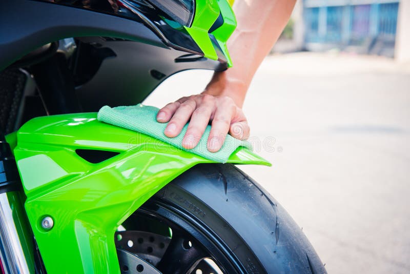 Cleaning motorcycle stock photo. Image of motorcycles - 101773426