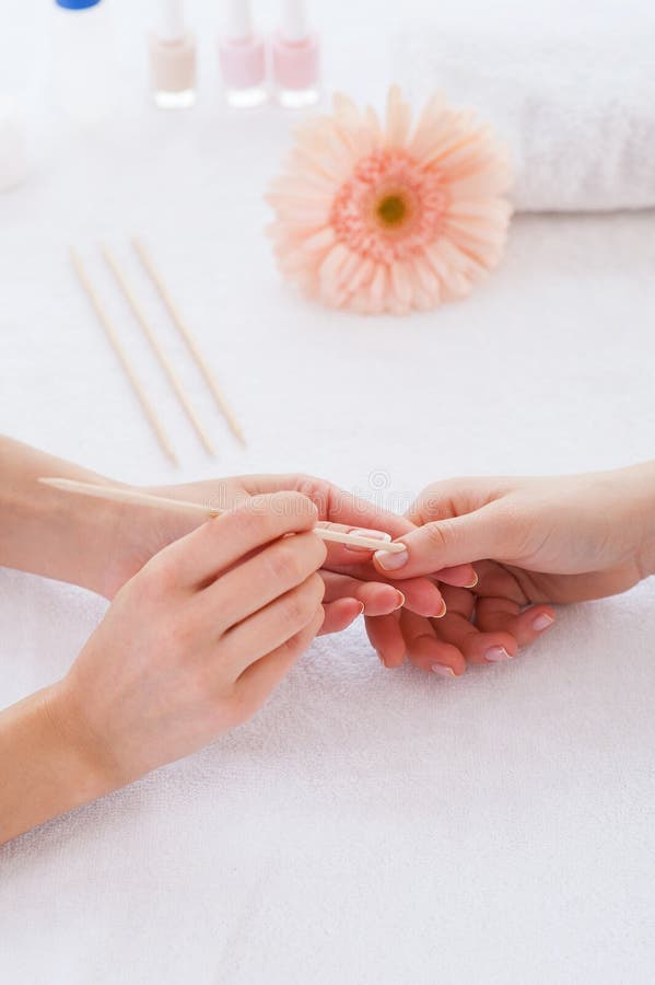 Cleaning nails stock image. Image of hand, finger, elegance - 3841825
