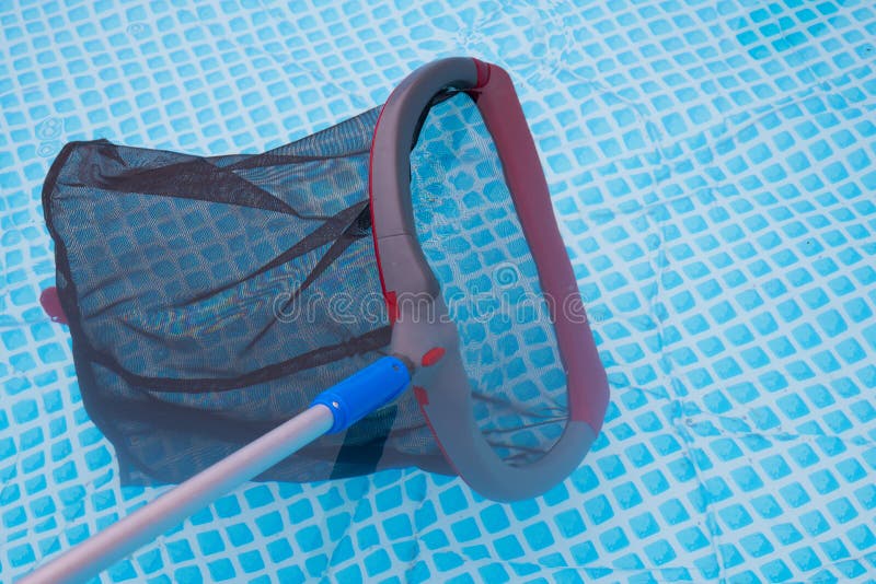 Cleaning net in pool stock image. Image of lifestyle - 119126335