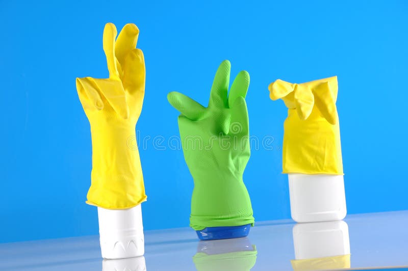 Cleaning Objects on Saturated Background Stock Photo - Image of washing ...