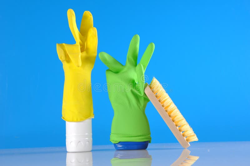 Cleaning Objects on Saturated Background Stock Image - Image of house ...