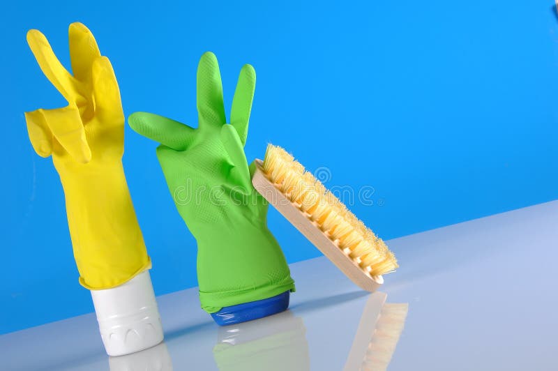 Cleaning Objects on Saturated Background Stock Photo - Image of group ...