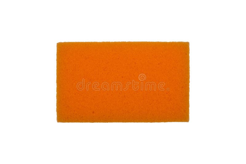 Cleaning Orange Sponge is Isolated Stock Image - Image of absorbent ...