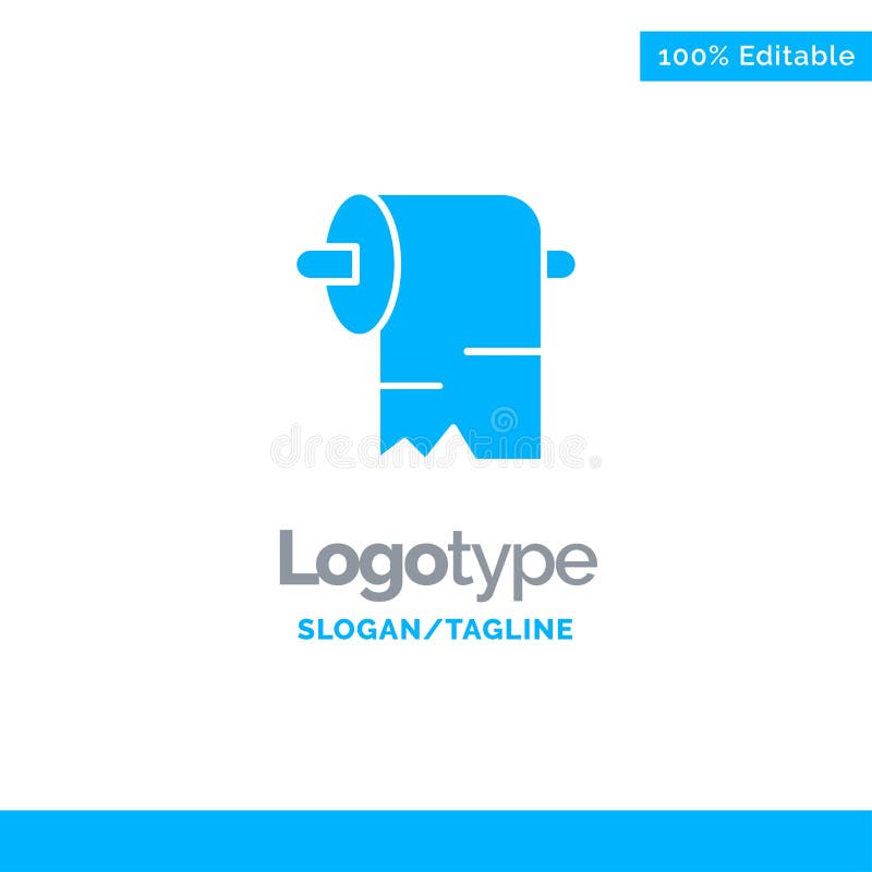 Cleaning, Paper, Tissue Blue Solid Logo Template. Place for Tagline ...
