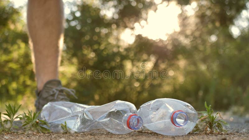 Cleaning the Park from Plastic. Volunteer Collects Garbage Stock Video ...