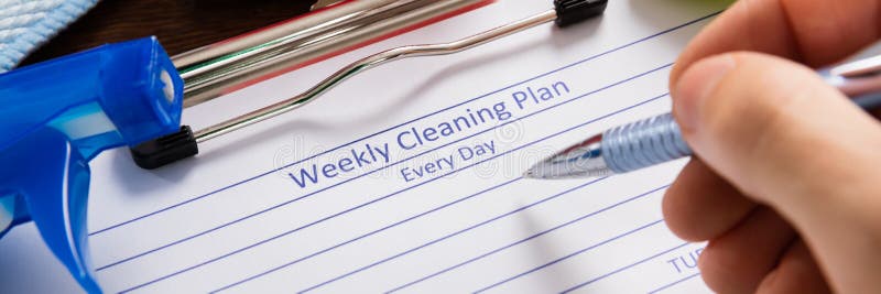 Cleaning Plan and Schedule Management Stock Photo - Image of organizer ...