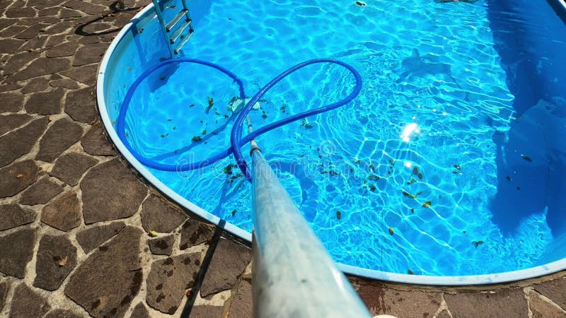 Cleaning pool bottom stock video. Video of hotel, resort - 201537785