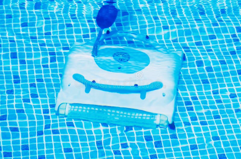 Cleaning the Pool Bottom with an Underwater Vacuum Cleaner Stock Photo ...