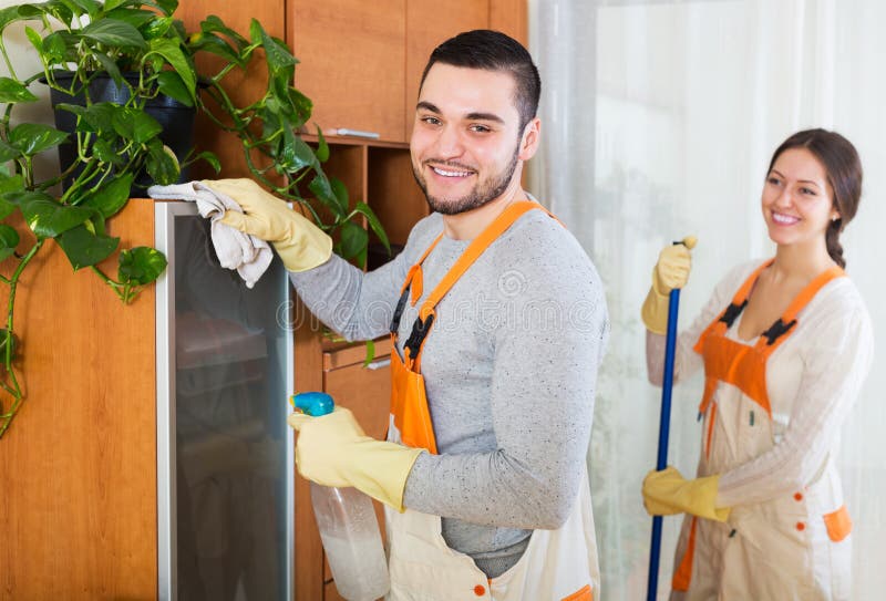 Cleaning Premises Team To Work Stock Photo - Image of housemaid ...