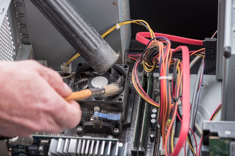 Cleaning a processor fan stock photo. Image of processor - 58838802