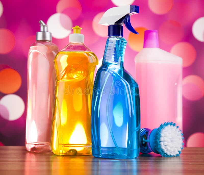Cleaning Products, Home Work Colorful Theme Stock Photo - Image of ...