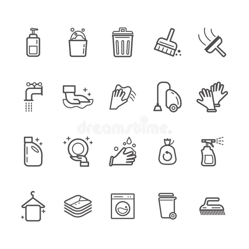 Cleaning Products and Icons. Vector Illustration Decorative Design ...