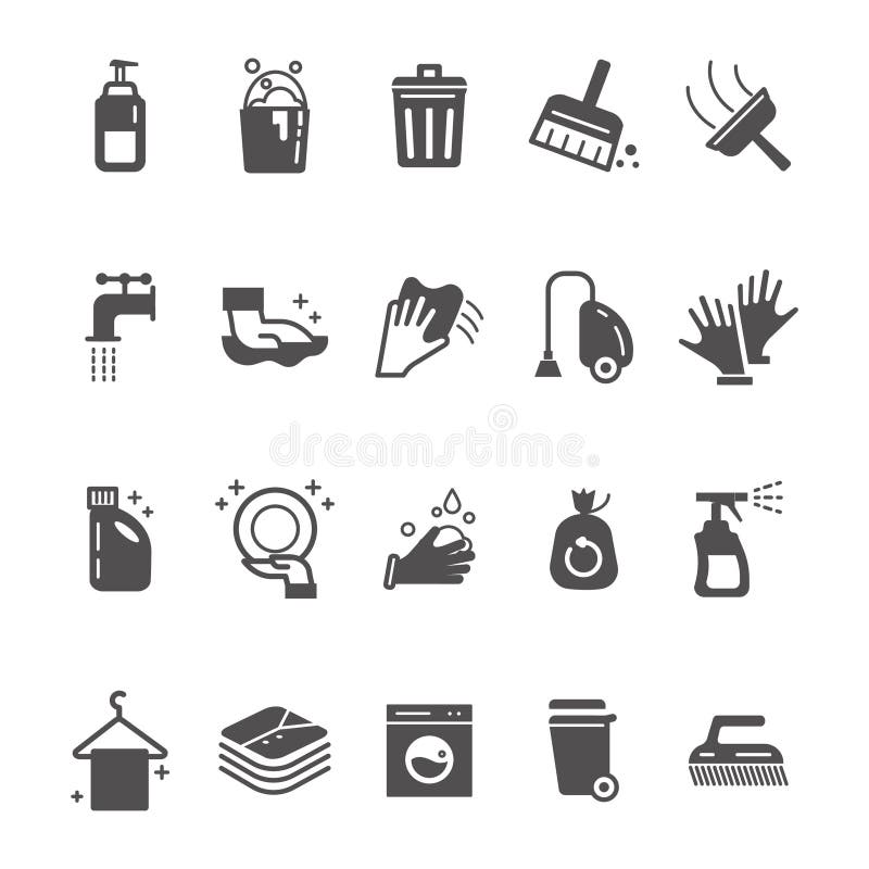 Cleaning Products and Icons. Vector Illustration Decorative Design ...