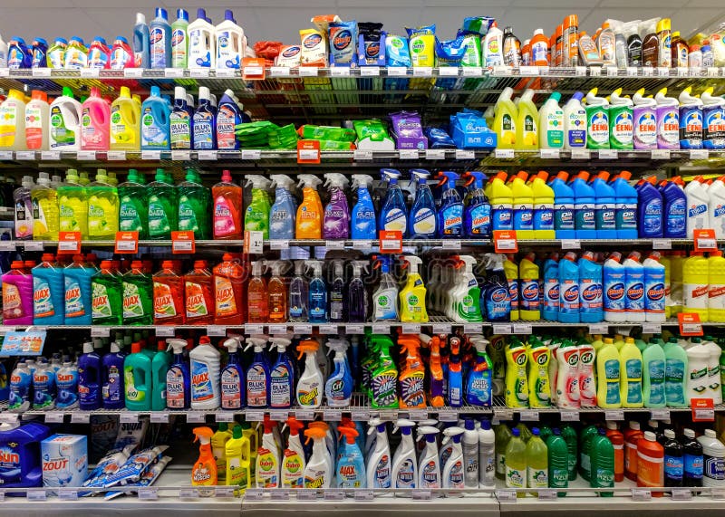 Cleaning Products at Supermarket Editorial Stock Photo - Image of hong ...