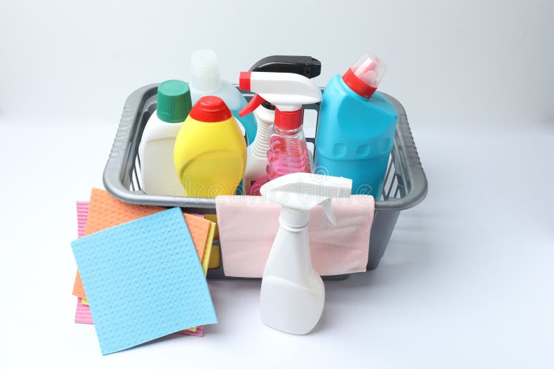 Cleaning Products on the Table Stock Image - Image of kitchen ...
