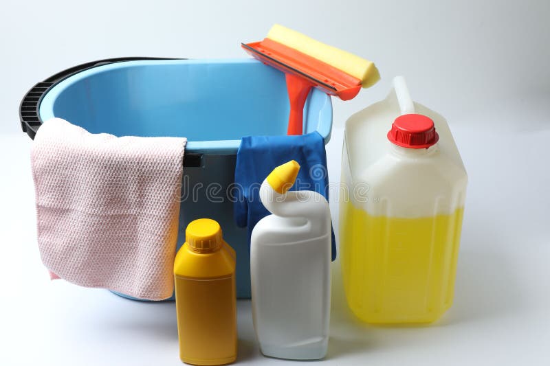Cleaning Products on the Table Stock Image - Image of kitchen, table ...