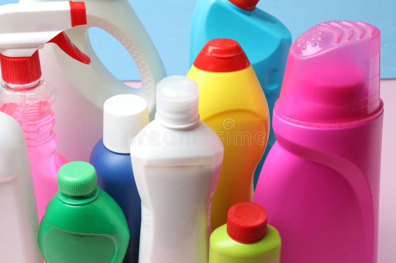 Cleaning Products on the Table Stock Image - Image of housework, spring ...