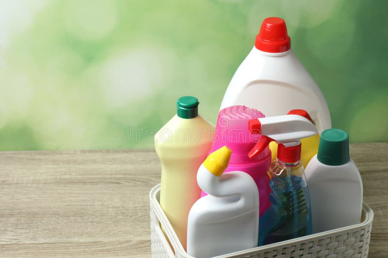 Cleaning Products on the Table Stock Image - Image of household ...