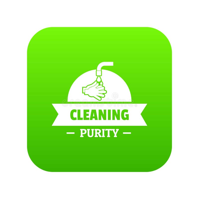 Cleaning Purity Icon Green Vector Stock Vector - Illustration of ...