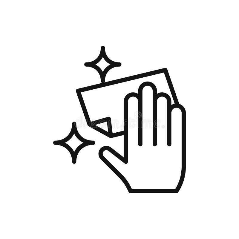 Cleaning with Rag Icon Symbol on White Background Stock Vector ...