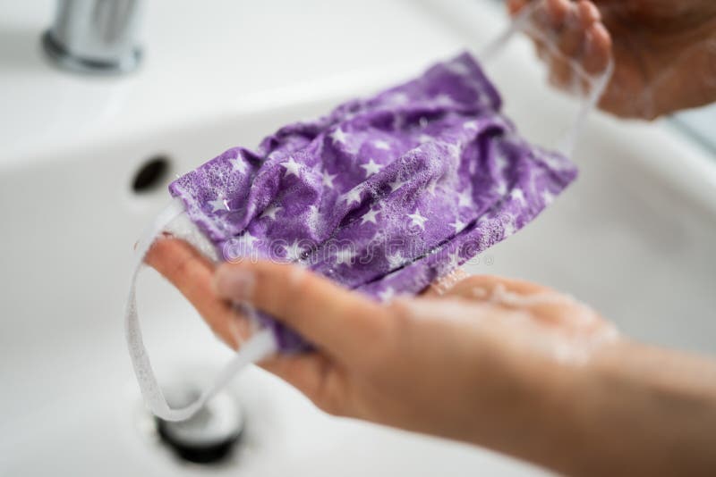 Cleaning Reusable Face Mask Stock Photo - Image of masks, sink: 212669532