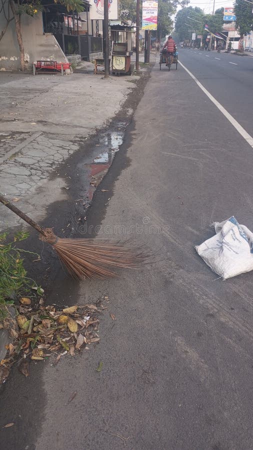 Cleaning the Road in the Morning with Cool Weather Editorial Image ...