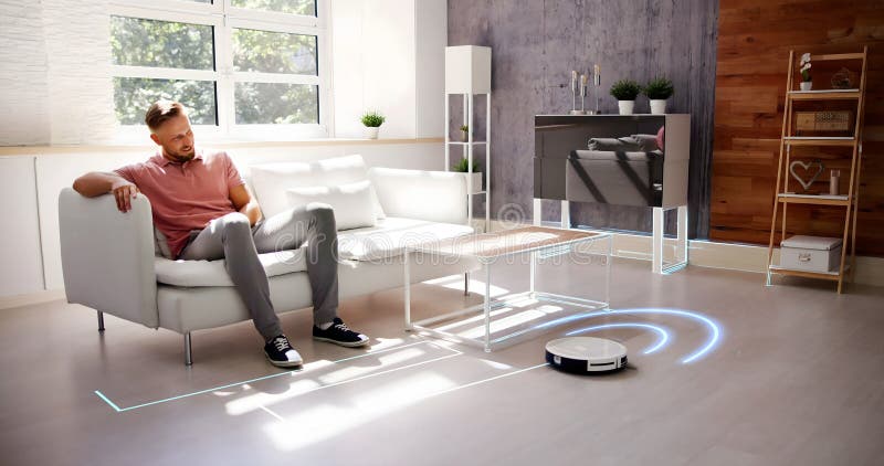 Cleaning Robot Technology with Intelligence Stock Image - Image of ...