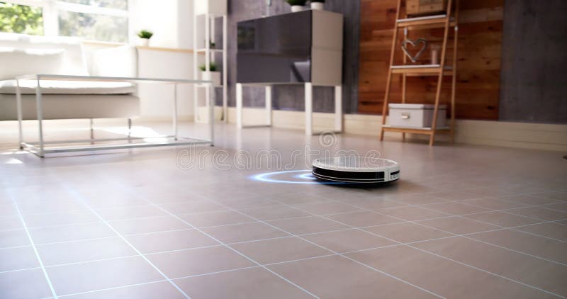 Cleaning Robot Technology with Intelligence Stock Photo - Image of ...