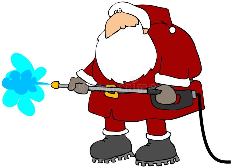 Cleaning Santa stock illustration. Illustration of wand - 6914919